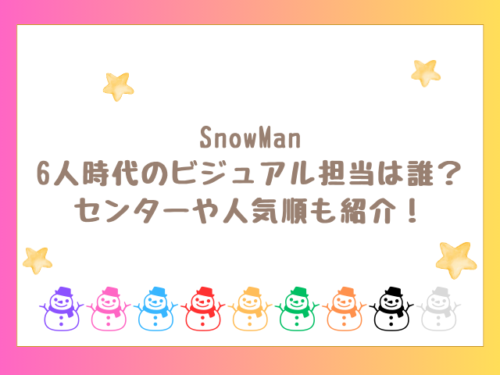 SnowMan6人時代のビジュアル担当は?人気順も紹介 | ころすけの雑記ブログ∪・ω・∪